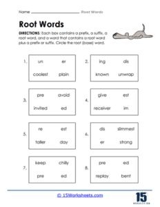 Root Words Worksheets | Vocabulary Collection - 15 Worksheets.com