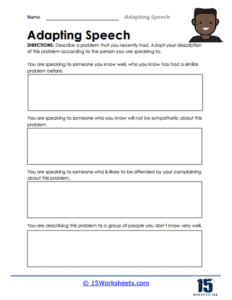 Adapting Speech Worksheets | Audience-Centric - 15 Worksheets.com