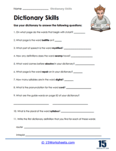 Dictionary Skills Worksheets - 15 Worksheets.com