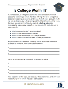 Argumentative Research Worksheets - 15 Worksheets.com