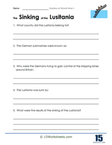 Battles of World War I Worksheets - 15 Worksheets.com