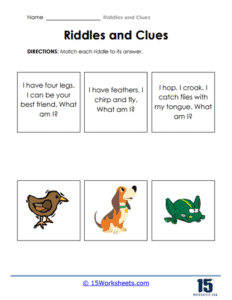 Riddles and Clues Worksheets | Solving a Riddle - 15 Worksheets.com