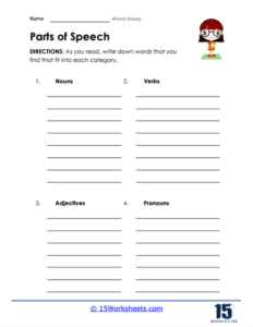 Word Study Worksheets | Vocabulary Skills - 15 Worksheets.com