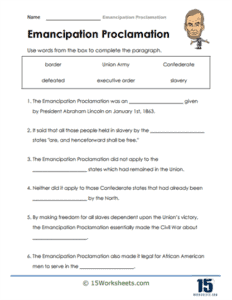 Emancipation Proclamation Worksheets - 15 Worksheets.com