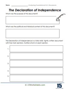 Foundational U.S. Documents Worksheets - 15 Worksheets.com