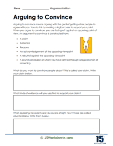Argumentation Worksheets | Persuasive Flow - 15 Worksheets.com