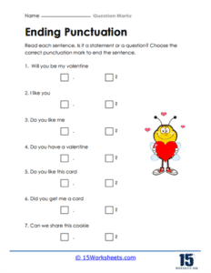 Question Marks Worksheets | Punctuation Inquiry - 15 Worksheets.com