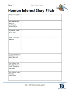 Story Pitch Forms Worksheets - 15 Worksheets.com