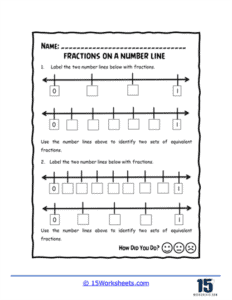 Fractions on a Number Line Worksheets - 15 Worksheets.com