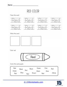 Red Worksheets | Color Recognition Activities - 15 Worksheets.com