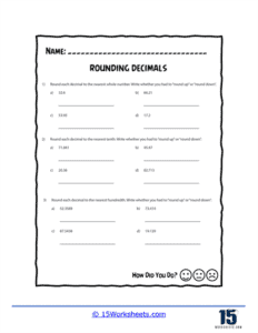 Rounding Decimals Worksheets | Practice - 15 Worksheets.com