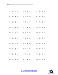 Single Digit Multiplication Worksheets - 15 Worksheets.com