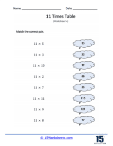 11 Times Tables Worksheets - 15 Worksheets.com