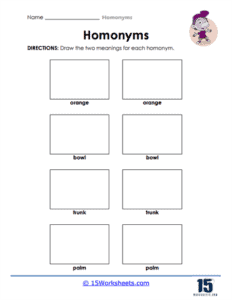 Homonyms Worksheets | Same Sounding Words - 15 Worksheets.com