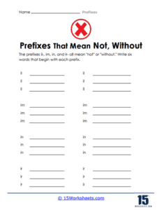 Prefixes Worksheets | Grammar Series - 15 Worksheets.com