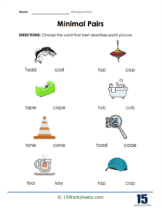 Minimal Pairs Worksheets - 15 Worksheets.com