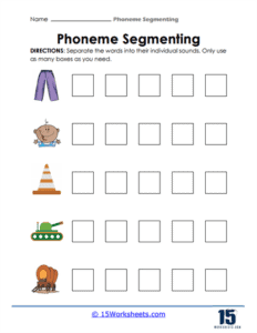 Phoneme Segmenting Worksheets | Phonics - 15 Worksheets.com