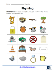 Rhyming Worksheets - 15 Worksheets.com
