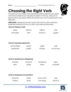 Presenting Evidence Worksheets - 15 Worksheets.com