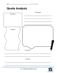 Quote Analysis Worksheets - 15 Worksheets.com