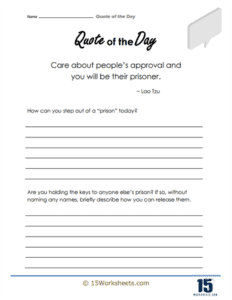 Quote of the Day Worksheets - 15 Worksheets.com