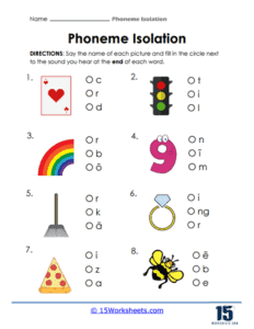 Phoneme Isolation Worksheets - 15 Worksheets.com