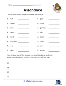 Assonance Worksheets - 15 Worksheets.com