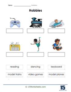 Hobbies Worksheets | Personal Pastimes - 15 Worksheets.com