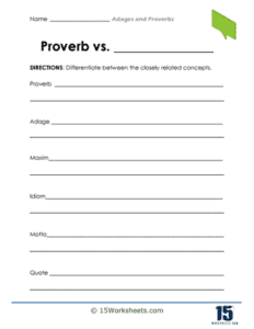 Adages and Proverbs Worksheets - 15 Worksheets.com