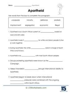 Apartheid Worksheets - 15 Worksheets.com