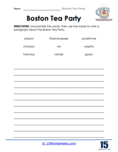 Boston Tea Party Worksheets - 15 Worksheets.com