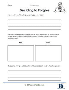 Forgiveness Worksheets - 15 Worksheets.com