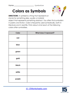 Symbolism Worksheets | Literary & Visual - 15 Worksheets.com