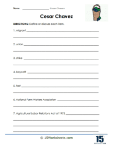 Cesar Chavez Worksheets - 15 Worksheets.com