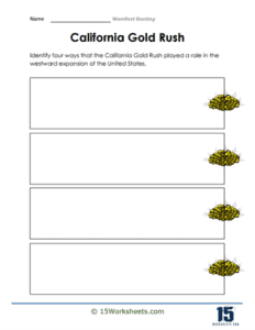 Manifest Destiny Worksheets | American Frontier - 15 Worksheets.com