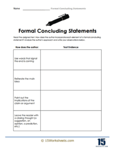 Concluding Statements Worksheets - 15 Worksheets.com