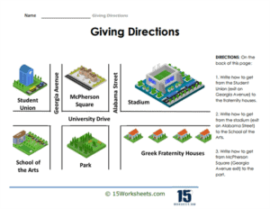 Giving Directions Worksheets | Navigation Skills - 15 Worksheets.com
