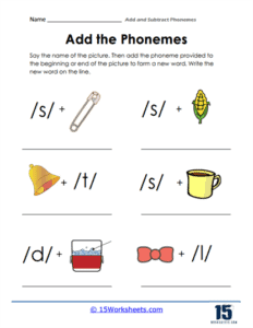 Add and Subtract Phonemes Worksheets - 15 Worksheets.com