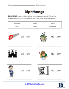 Diphthongs Worksheets - 15 Worksheets.com