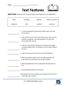 Text Features Worksheets | Visual & Structural - 15 Worksheets.com