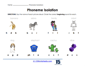 Phoneme Isolation Worksheets - 15 Worksheets.com