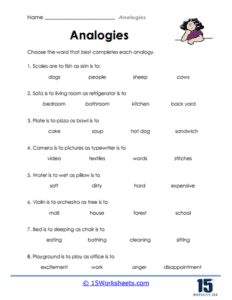 Analogies Worksheets - 15 Worksheets.com