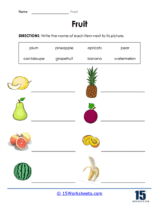 Fruit Worksheets - 15 Worksheets.com