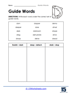 Guide Words Worksheets - 15 Worksheets.com