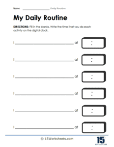 Daily Routine Worksheets - 15 Worksheets.com