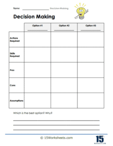 Decision Making Worksheets | Choices, Ethics & Reflection - 15 ...