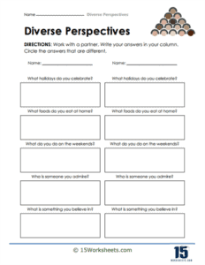 Diverse Perspectives Worksheets - 15 Worksheets.com