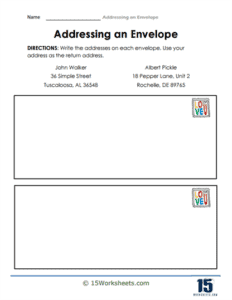 Addressing an Envelope Worksheets - 15 Worksheets.com