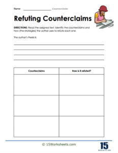 Counterclaims Worksheets - 15 Worksheets.com