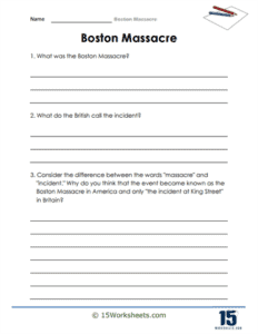 Boston Massacre Worksheets - 15 Worksheets.com